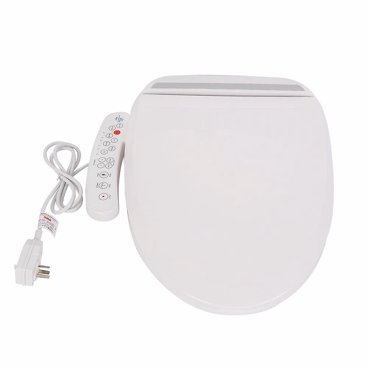 Automatic Bidet Toilet Seat, 110V Round Electric Heated Bidet Toilet Seat with Massage, Night Light and Self-Cleaning Funtion, Built-In Heater Smart Warm Water Toilet Seat for Existing Toilets