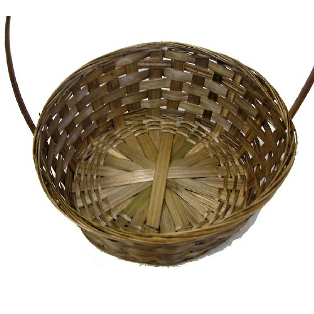 The Lucky Clover Trading 12 Inch Round Bamboo Basket with Handle