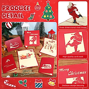 Crtiin 32 Sets Pop up Christmas Cards, 3D Merry Christmas Cards Handmade Bulk, Blank Greeting Holiday Cards with Envelope Xmas Tree, Snowman for Birthday Xmas New Year Appreciation Winter Holiday