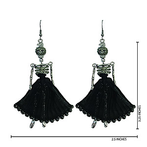 LUX ACCESSORIES Halloween Day of the Dead dancing Skeleton Dangling Earrings