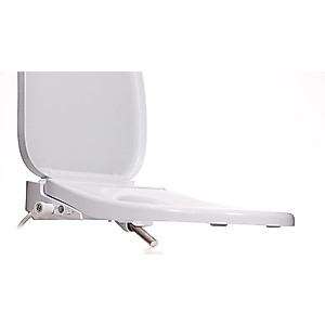 Eco Nova Elongated Bidet Toilet Seat, White, Slim Profile, Stainless Steel Nozzle, Unlimited Warm Water, LED Night Light, Wireless Remote Control With Wall Mount, Sittable Lid, 4 Year Warranty