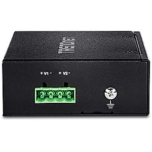 TRENDnet 5-Port Industrial Fast Ethernet DIN-Rail Switch, 4 x Fast Ethernet PoE+ Ports, 1 x Fast Ethernet Port, 90W PoE Power Budget, DIN-Rail, IP30 Rated, Lifetime Protection, Black, TI-PE50