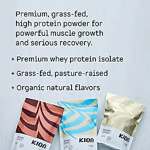 Kion Clean Protein | Grass-Fed & Pasture-Raised Whey Isolate Protein Powder | Rich Chocolate | 30 Servings