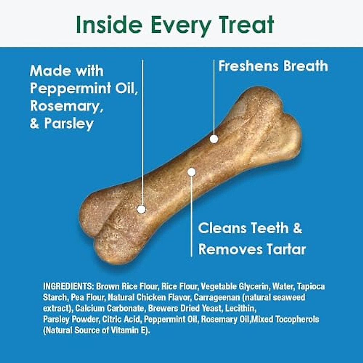 Bonies Natural Breath and Dental Formula Small-Sized Single Bone - All-Natural Ingredients, Fresh Breath, Cleans Teeth, Low Calories, Chicken Flavor, 15 Bones