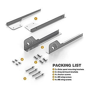 Allto Solar 20W 30W Adjustable Solar Panel Tilt Mount Mounting Bracket with Durable Stainless Steel Tilt Legs + 5 Precise Hole Placement for RV, Roof, Boat, Shed, Any Off-Grid Solar Systems