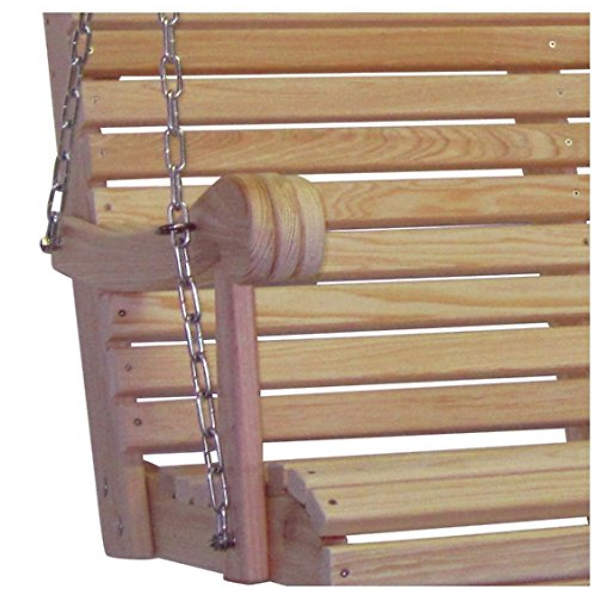 Ecommersify Inc 5 Ft Feet Roll Back Scandinavian Style Grandpa Porch Swing from High end Hand Selected Rot-Resistant Cypress Wood with Stainless Steel Hardware - Chains Included