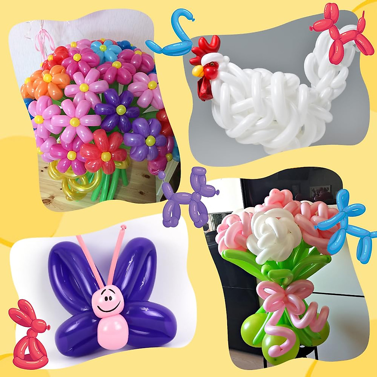 260 Balloons 110pcs Clear Balloons Long Balloons Party Decorations Twisting Balloons Animal Balloons Latex Balloons Long Balloons for Tying Balloon Arch Balloons for Balloon Arch Balloon Garland