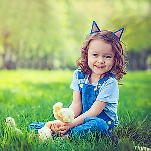 Blue Dog Ears Hair Clips for Kids Toddler Glitter Halloween Costume Hair Accessories Cartoon Dress Up Birthday Party Decorations Gift