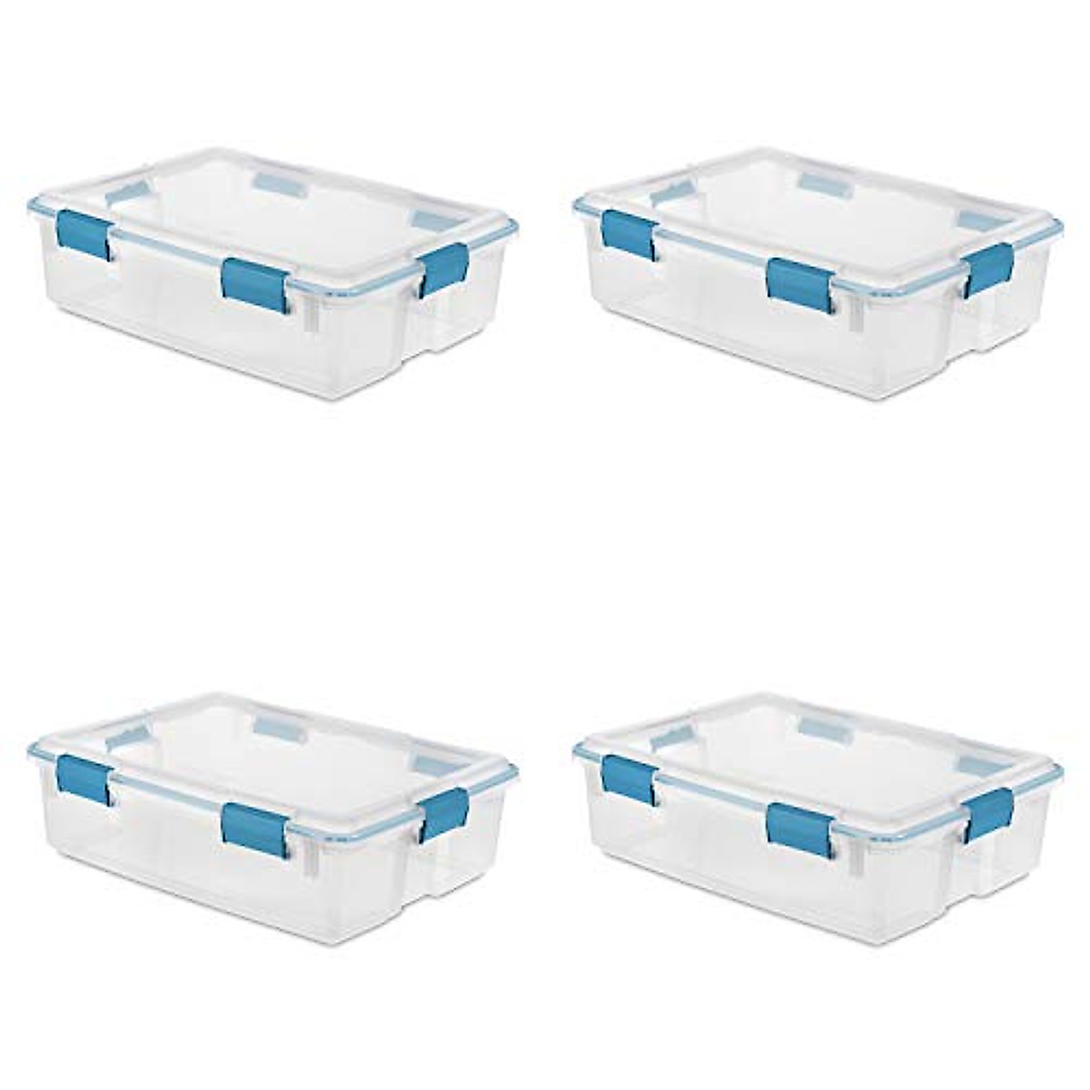 Sterilite 37 Qt. Gasket Box Plastic, Blue Aquarium, 4 Pack