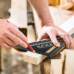 7 inch Rafter Square Aluminum Alloy Double Scale Triangle Ruler Angle Ruler Carpenter Triangle Square Rafter Tool Mensurement Tool for Woodworking and Carpentry