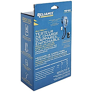 Reliance Controls Ammeter and Wattmeter THP103 AmWatt Appliance Load Tester/Plug, 1-Pack, Blue
