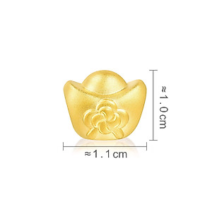 CHOW SANG SANG 999 24K Solid Gold Nugget Yuanbao Charm Bracelet for Women 90838C