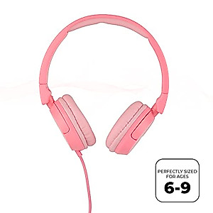 Altec Lansing Over The Ears Kids Headphones - Volume Limiting Technology for Developing Ears, Ages 6-9, Perfect for Learning from Home, Pink