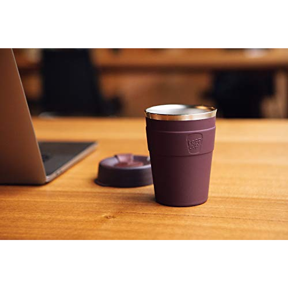 KeepCup Thermal - Vacuum Insulated Stainless Steel, Reusable Coffee Cup with Splashproof Sipper Lid, Medium 12oz/340ml - Alder