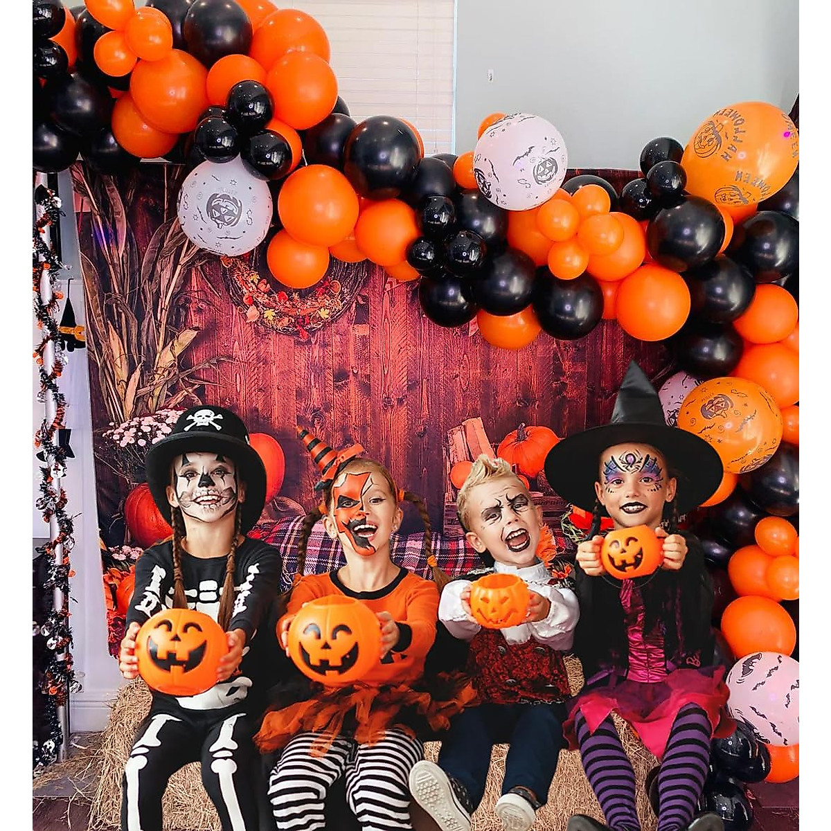 Halloween Balloons Black and Orange Balloons, 50Pcs Orange and Black Halloween Latex Balloons12 Inch Black Orange Confetti Balloons for Halloween, Birthday, Graduation, Black Orange Party Decorations