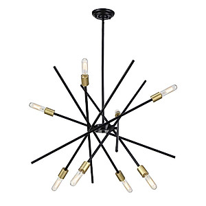 Sputnik Cedillo 8-Light Arm Adjustable Customize Size Chandelier Wrought Matte Black Antique Bronze Dining Room Settings or Entryways