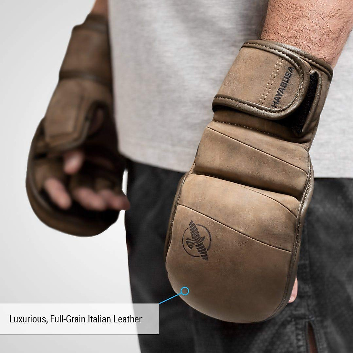 Hayabusa T3 LX Leather 7oz MMA Sparring Training Gloves Men & Women - Brown, Medium