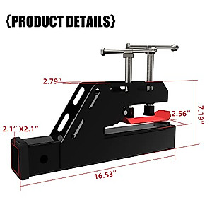 RbhAuto Clamp on Trailer Hitch Receiver, Upgraded Non-Slip 2" Ball Mount Adapter for Tractor Bucket Kubota Deere Bobcat