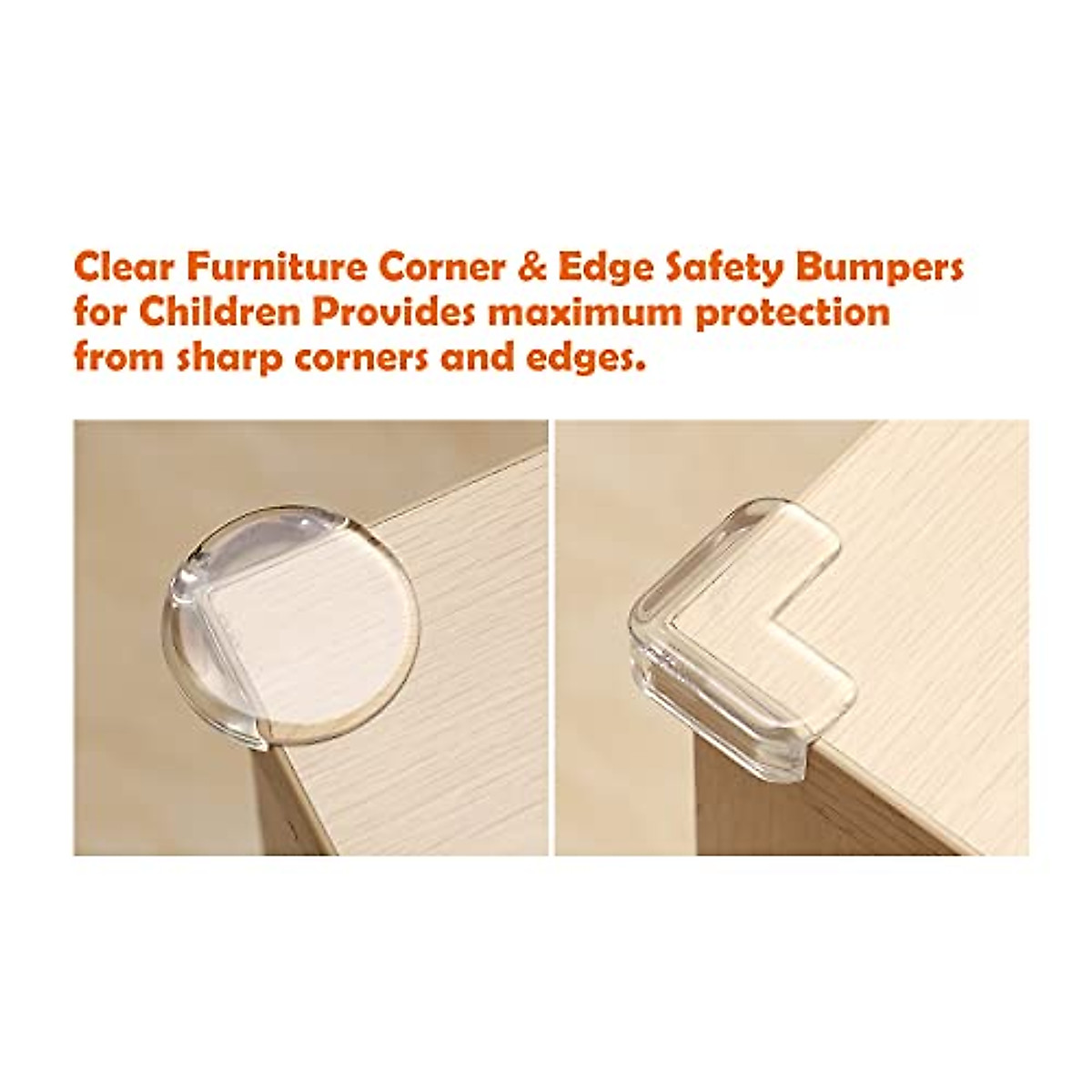 Clear Corner Guards PVC Table Corner Protectors,Clear Edge Bumpers,High Resistant Adhesive Gel,Corner Protector for Baby,Kids,Furniture,Cabinet,Glass,Coffee Table (12 Fillet)
