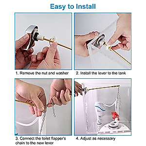 Hibbent Flush Tank Lever Compatible with TOTOTHU004-CP Trip Lvr for St701Cst854884, Toilet Trip Lever in Polished Chrome