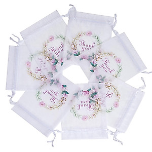 Bskifnn Organza Bags Satin Drawstring Organza Pouch Candy Bags Wedding Party Favor Gift Bag Jewelry Bags (50)