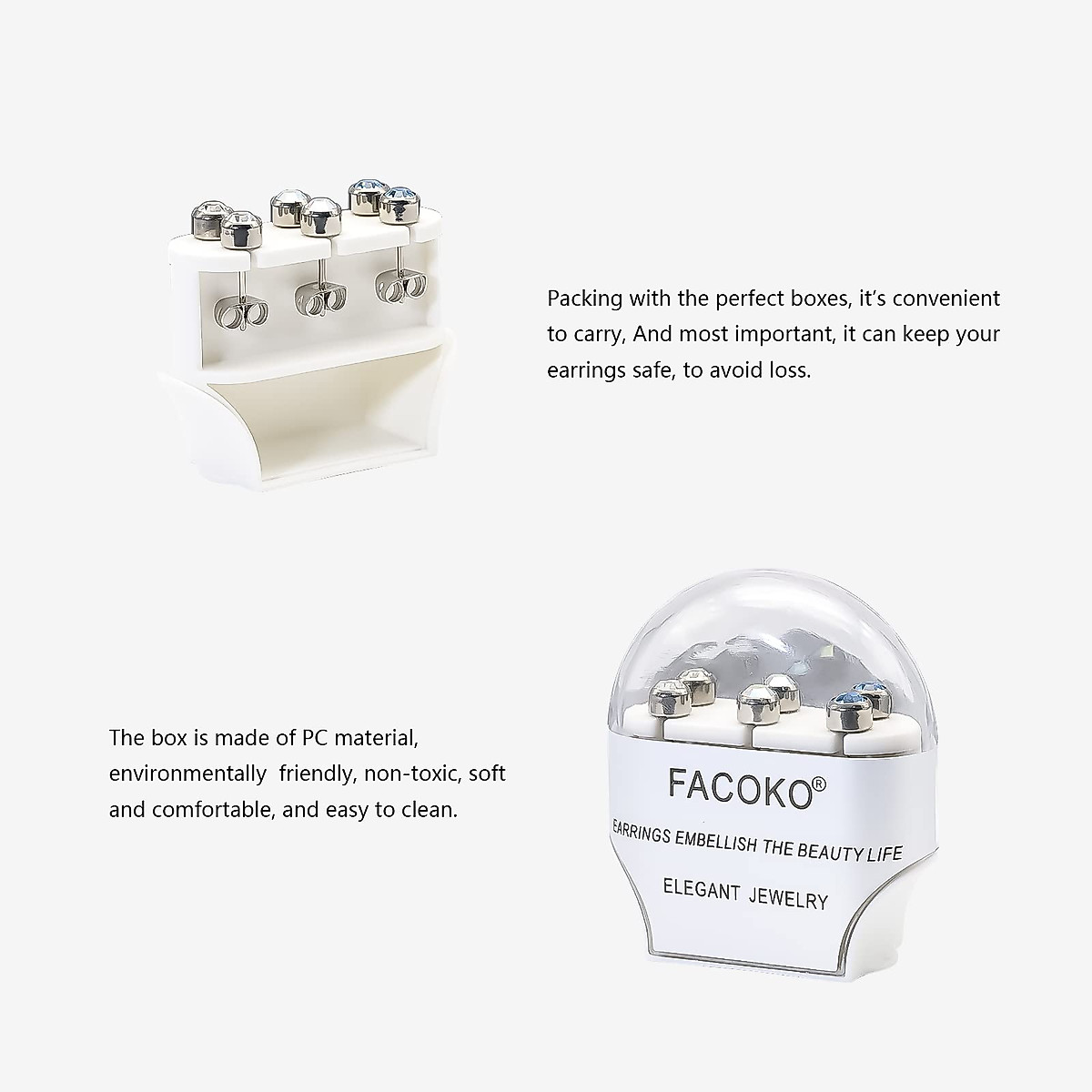 Titanium Women Stud Earrings Hypoallergenic Earring Studs Rhinestone 4mm Sensitive Ears Stud Earrings Birthday Giving