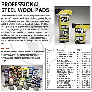 Red Devil 0323 Steel Wool, 0 Fine (Pack of 8), Gray