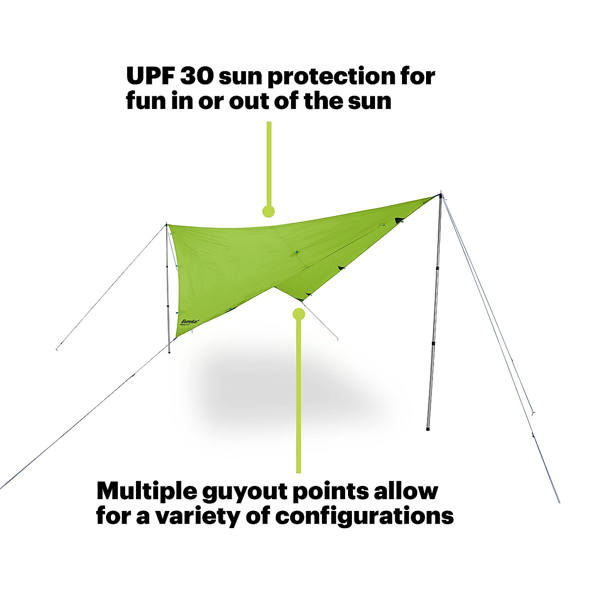 Eureka! Trail Fly Customizable Camping Tarp, 10 Feet, Jasmine Green