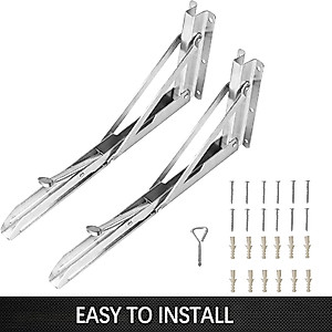 Sidasu 50" L x 12''W Stainless Steel Concession Shelf,Folding Shelf Stainless Steel Food Shelf Stand Serving for Concession Serving Window, Restaurant and Bar