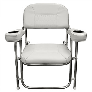 Wise 3367-784 Deluxe Offshore Folding Deck Chair with Stainless Steel Cup Holders