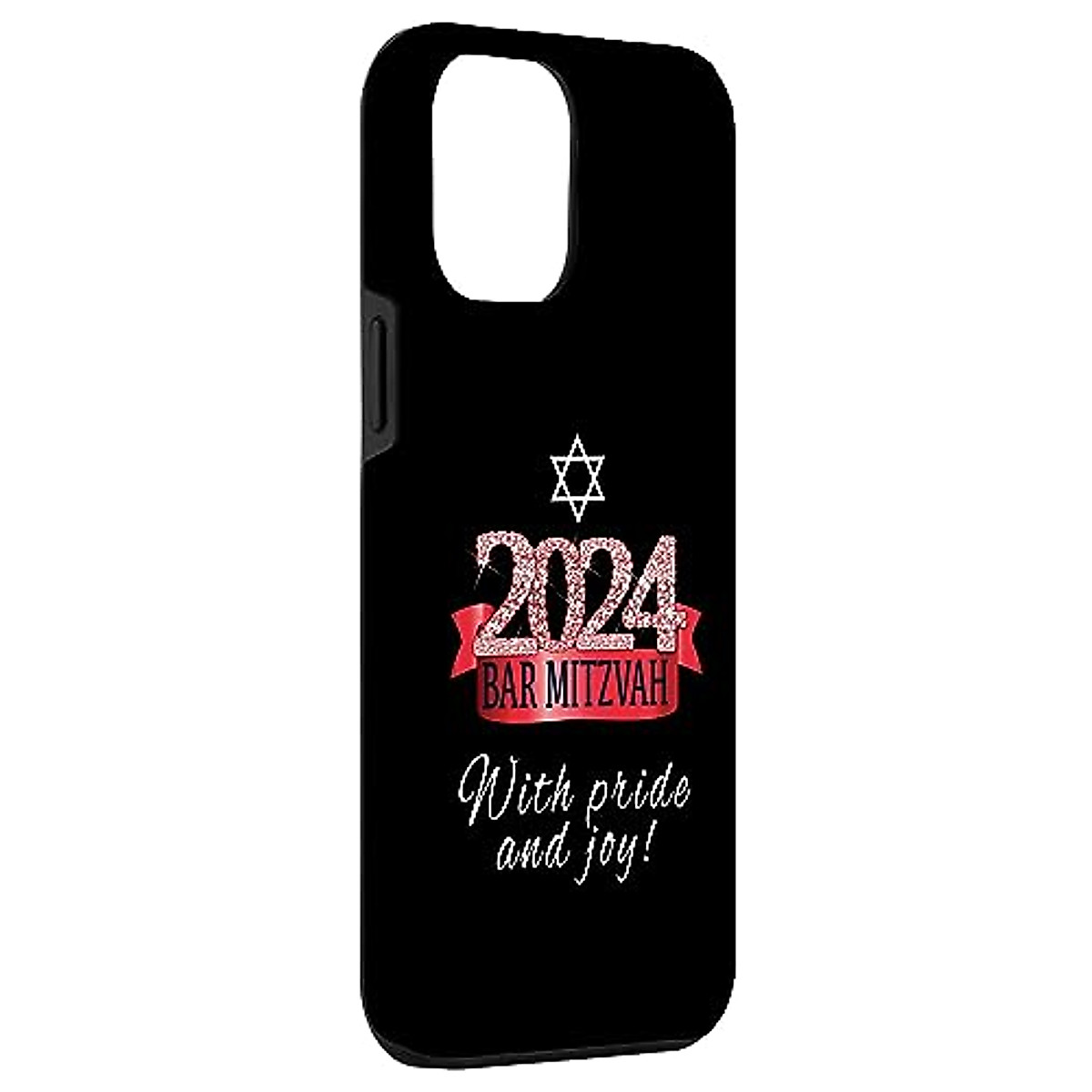 iPhone 13 Pro Max Bar Mitzvah 2024 I With Pride & Joy I Red Banner Decor Case