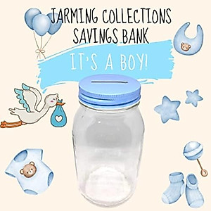 32 oz Mason Coin Bank Jar - Tip Jar with Slotted Lid - Used for Piggy Bank and Raffle Ticket Drawing - Glass Money Jar – Mason Cash Jar - Made in USA (1 Silver)