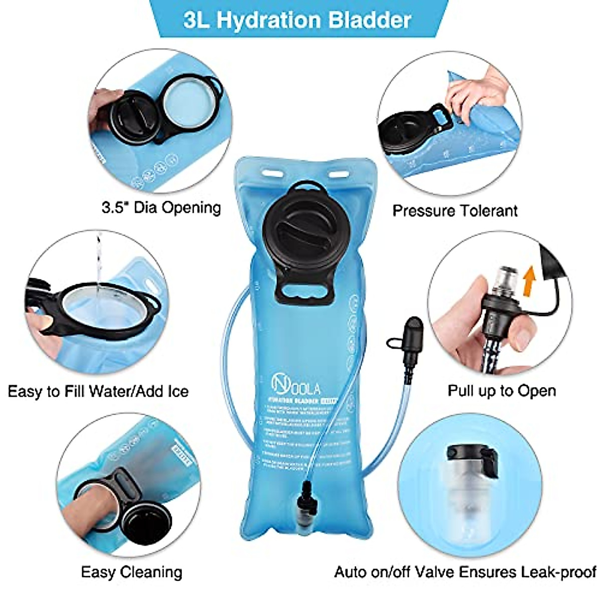 NOOLA Hydration Backpack with 3L TPU Water Bladder, Tactical Molle Water Backpack for Men Women, Hydration Pack for Hiking, Biking, Running and Climbing (Tan)