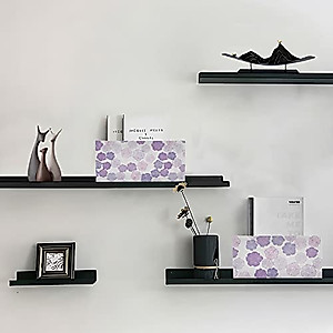 Purple Flowers Storage Basket Felt Storage Bin Collapsible Felt Storage Empty Gift Baskets Organizer for Kids Bedroom Magazine