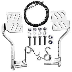Go Kart Pedals with Throttle Cable, Go Cart Brake Throttle Pedal with 71" Cable for 196cc 6.5hp Road Rocket, Azusa Fun Kart, Carter, Radio Flyer Kart Cart Racing Drift Trike, Vintage Type, DIY, Silver
