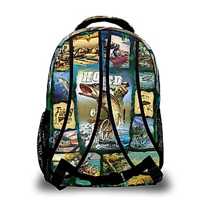 Bass Fishing Backpack School Bag Travel Daypack Rucksack for Students Gifts