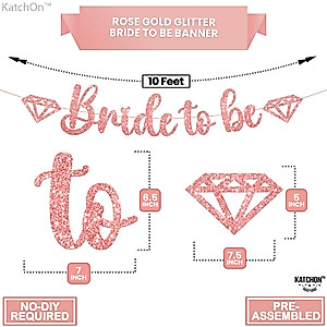 KatchOn, Rose Gold Glitter Bride To Be Banner - 10 Feet, No DIY | Bride to Be Rose Gold Banner | Bachelorette Party Decor | Bridal Shower Banner, Bridal Shower Decorations | Bride To Be Decorations