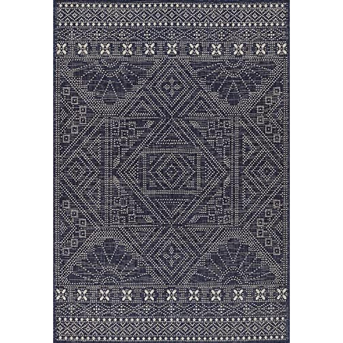 Momeni Riviera Transitional Indoor/Outdoor Area Rug, Navy, 6'6" X 9'