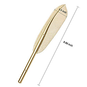 PENTA ANGEL Feather Pens 4Pcs Creative Rollerball Pens Artificial Wing Feather Ballpoint Gel Ink Pens Gift Set for Office School Teachers Students Stationary Supplies, Black Ink