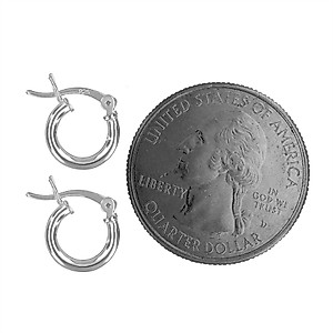 Hawaiian Silver Jewelry Hoop Earrings for Women – Premium 2 x 10mm Sterling Silver Earrings – Extra Small Hoop Earrings with Simple Elegant Design – Includes Jewelry Box and Pouch