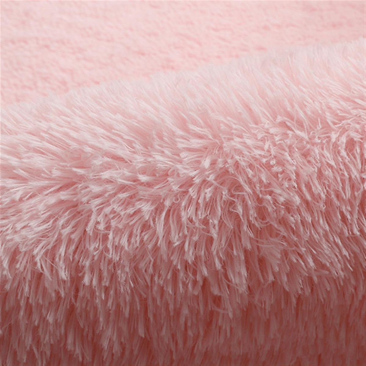 BESTORI Fluffy Rugs for Bedroom Round Shag Cute Area Rug Non-Slip Soft Shaggy Circle Carpet for Entryway Bedroom Bedside Kitchen Hallway Living Room Burgundy, 31.5 in