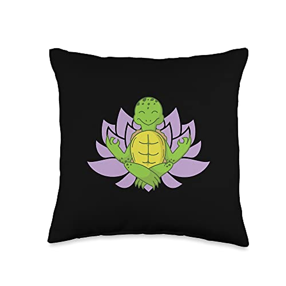 Turtle reptile carapace old Sauropsida Testudines Turtle Meditating Reptile Water Animal Throw Pillow, 16x16, Multicolor