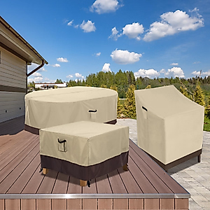 ABCCANOPY Ottoman Cover Upholstered Chair Cover Universal Furniture Cover Chair Cover Common Indoor and Outdoor Waterproof and Dustproof 28x28x17 Beige Brown