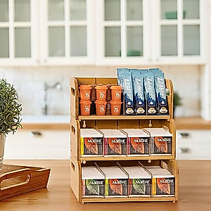 New Bamboo Tea Bag Organizer Storage Holder
