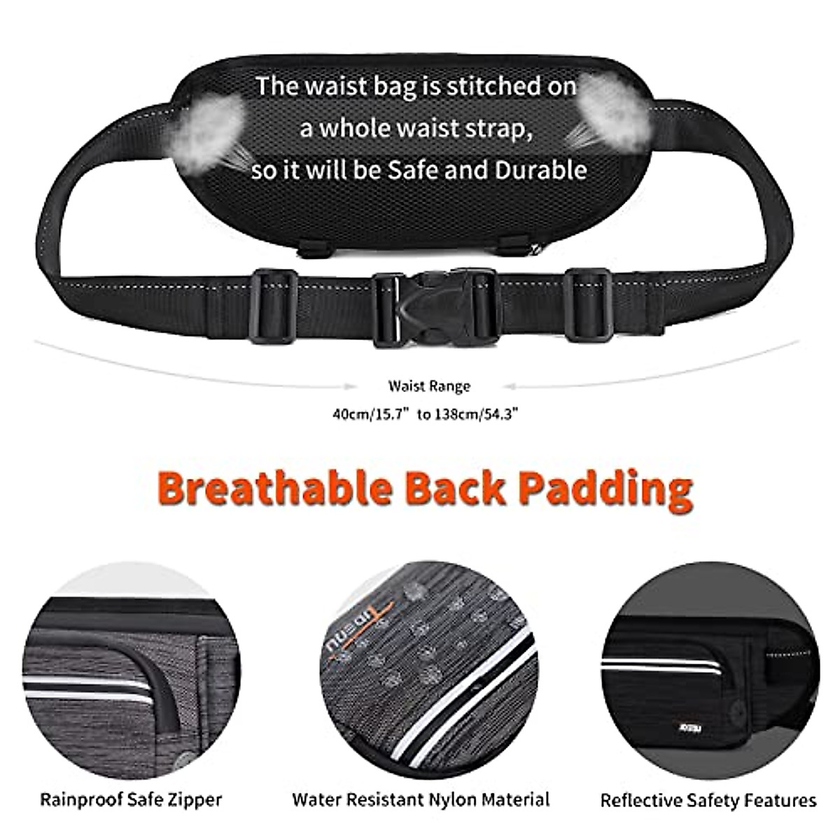 TUDEQU Sling Bag Crossbody Sling Backpack + Fanny Pack Waist Packs for Women Men, Water Resistant, Adjustable Strap, Suitable for Workout Traveling Casual Running Hiking Cycling