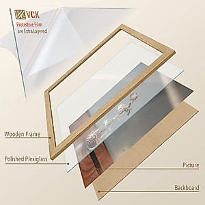 VCK 16x20 Solid Wood Poster Frames for Wall, Natural Oak Picture Frame 3 Pack, Wall Gallery Frame