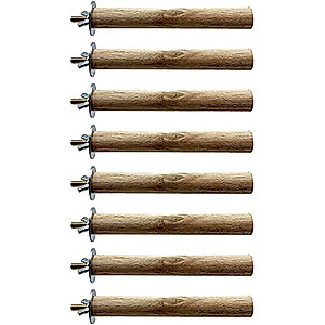 Tfwadmx Parakeet Perch Bird Stand Toy Natural Wood Platform Grinding Nail Cage Accessories for Small Birds Cockatiels Lovebirds Budgie Parrots 8 PCS
