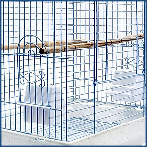 PENN-PLAX Cockatiel & Small Parrot Starter Kit with Birdcage, Cover, and Accessories – Great for Cockatiels, Conures, and Small Parrots – Square Dome – White