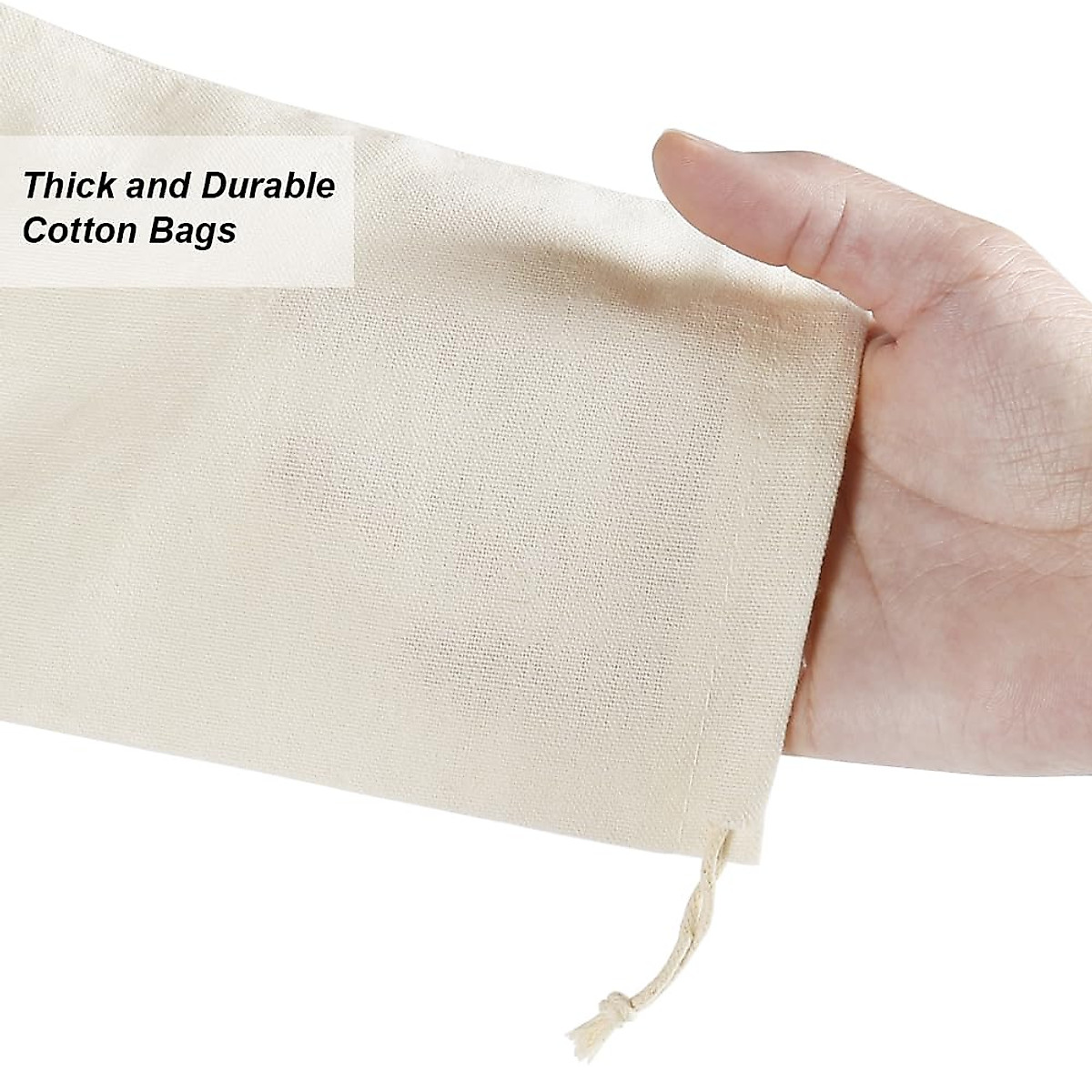HRX Package 20pcs Muslin Bags 5x7 inch, Cotton Drawstring Pouches Sachet Bags for Gift Party Favors Jewelry DIY
