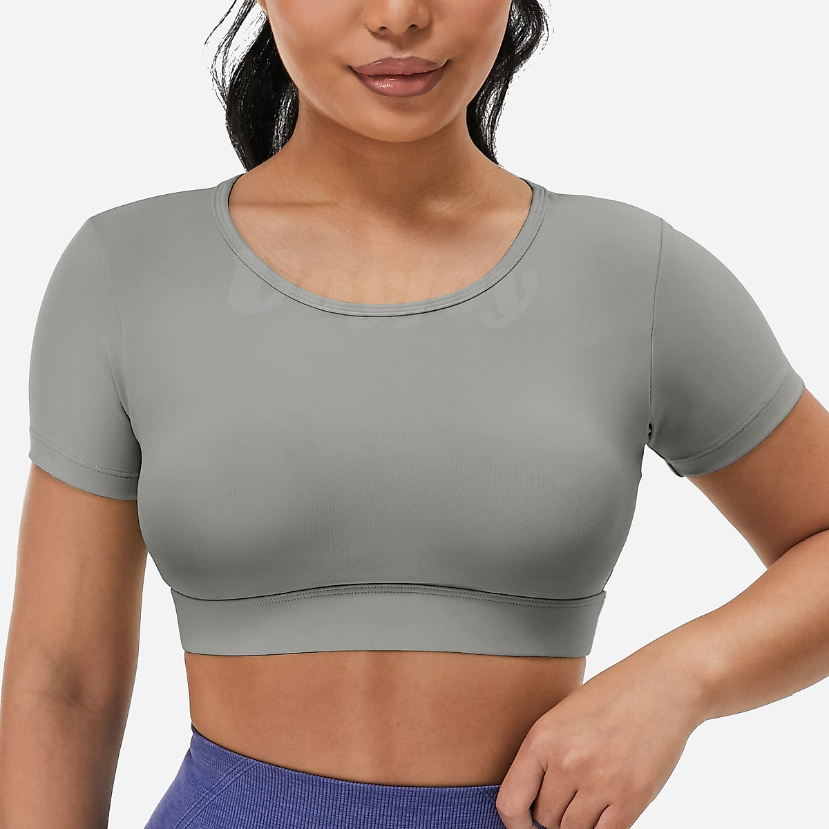 VOYJOY Women Open Back Tee Women's Backless T-Shirts Short Sleeve Crop Tops for Womens Workout Gym Shirt Going Out Top